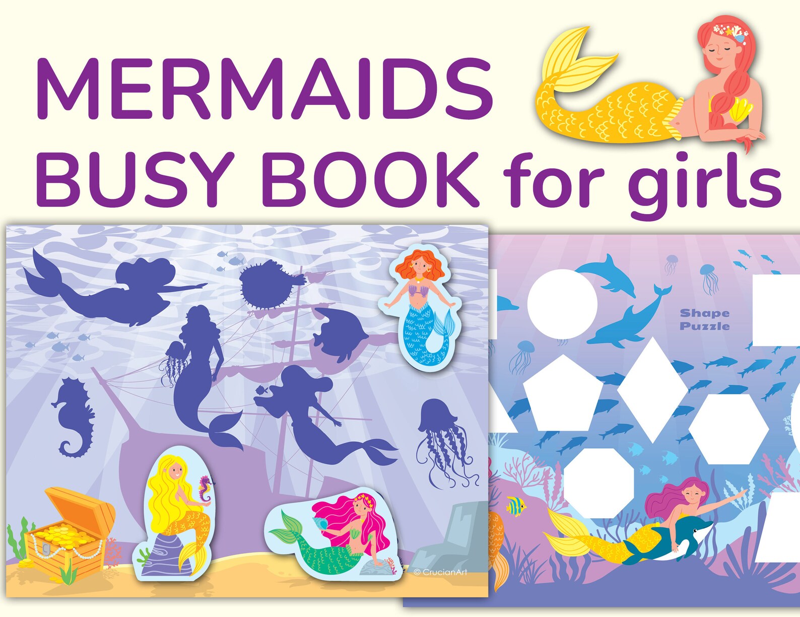 Mermaids Sorting & Matching Printable Busy Book for Girls. - Etsy