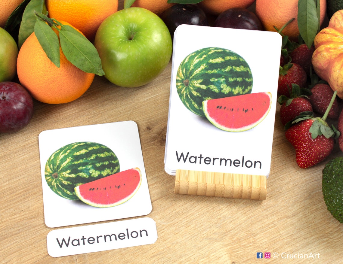 Fruits & Berries 3 Part Cards. Fruit Photo Three Part Matching Activity ...