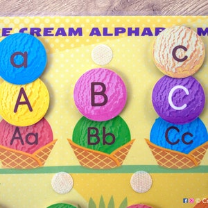 ICE CREAM Alphabet Matching Printable Activity for Toddler and ...