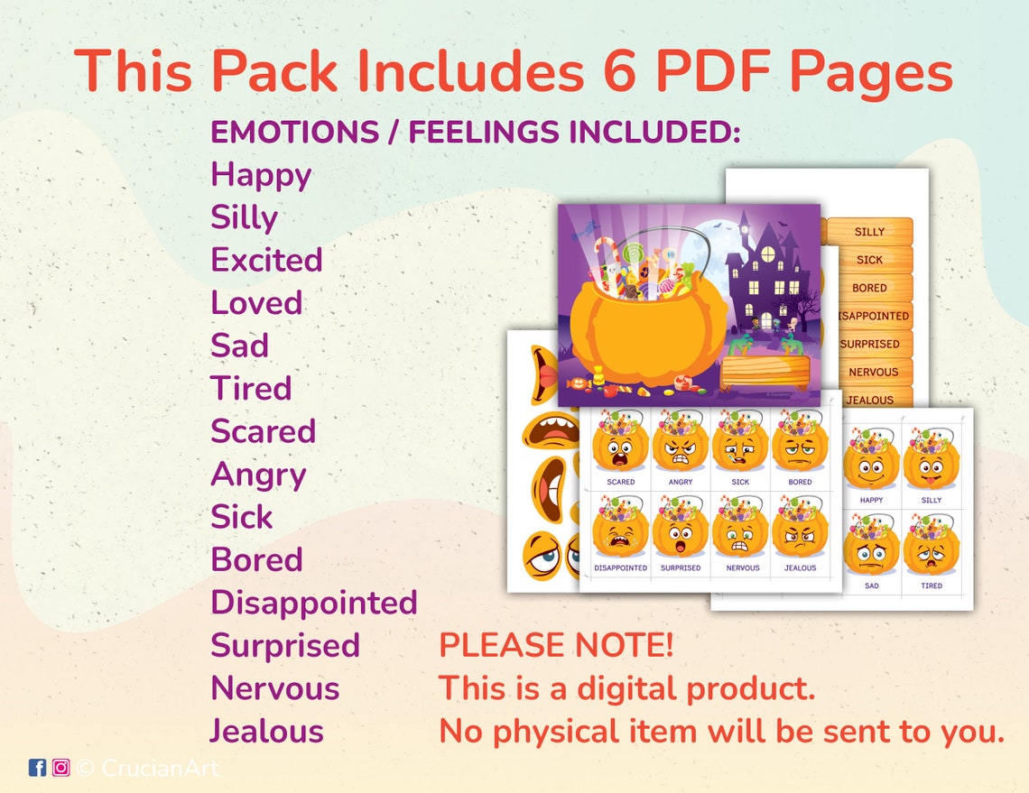 Halloween Emotions and Feelings Printable Activity. Homeschool ...