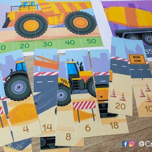 Skip Counting by 2s 5s 10s. Skip Count Puzzle. Printable Construction ...