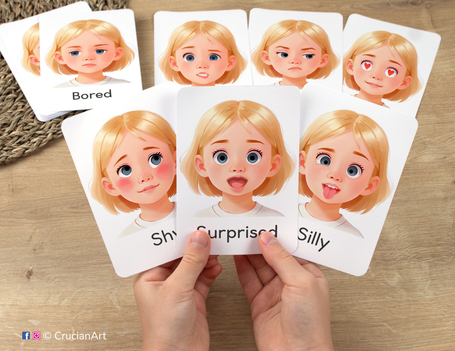 Emotion Flash Cards. Printable Girly Flashcards: Explore Feelings ...