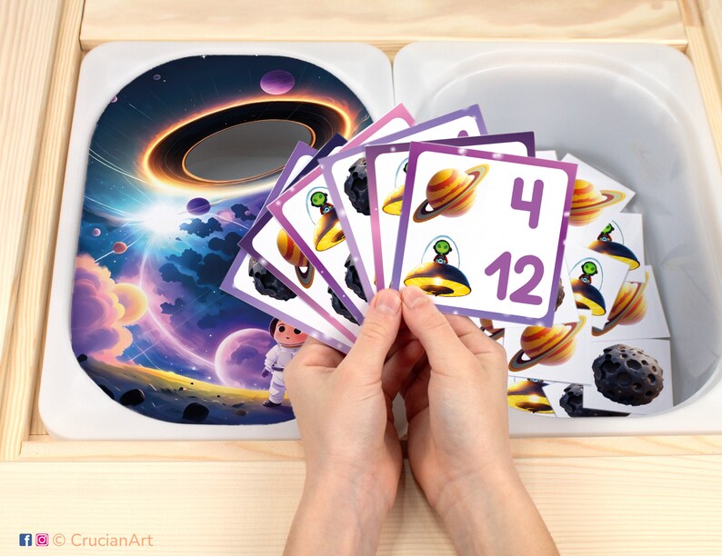 Outer Space Black Hole Flisat Insert: Match & Count Printable Activity ...