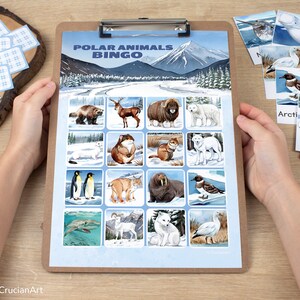 Polar Animals Bingo Game: Printable Preschool, Kindergarten, Toddler ...