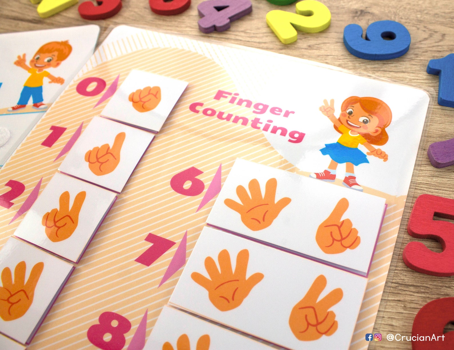 Finger Counting Printable Activity. Number Match Toddler and Preschool ...