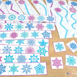 SNOWFLAKES Scissor Strips. Winter Unit Scissor Skills Activity ...