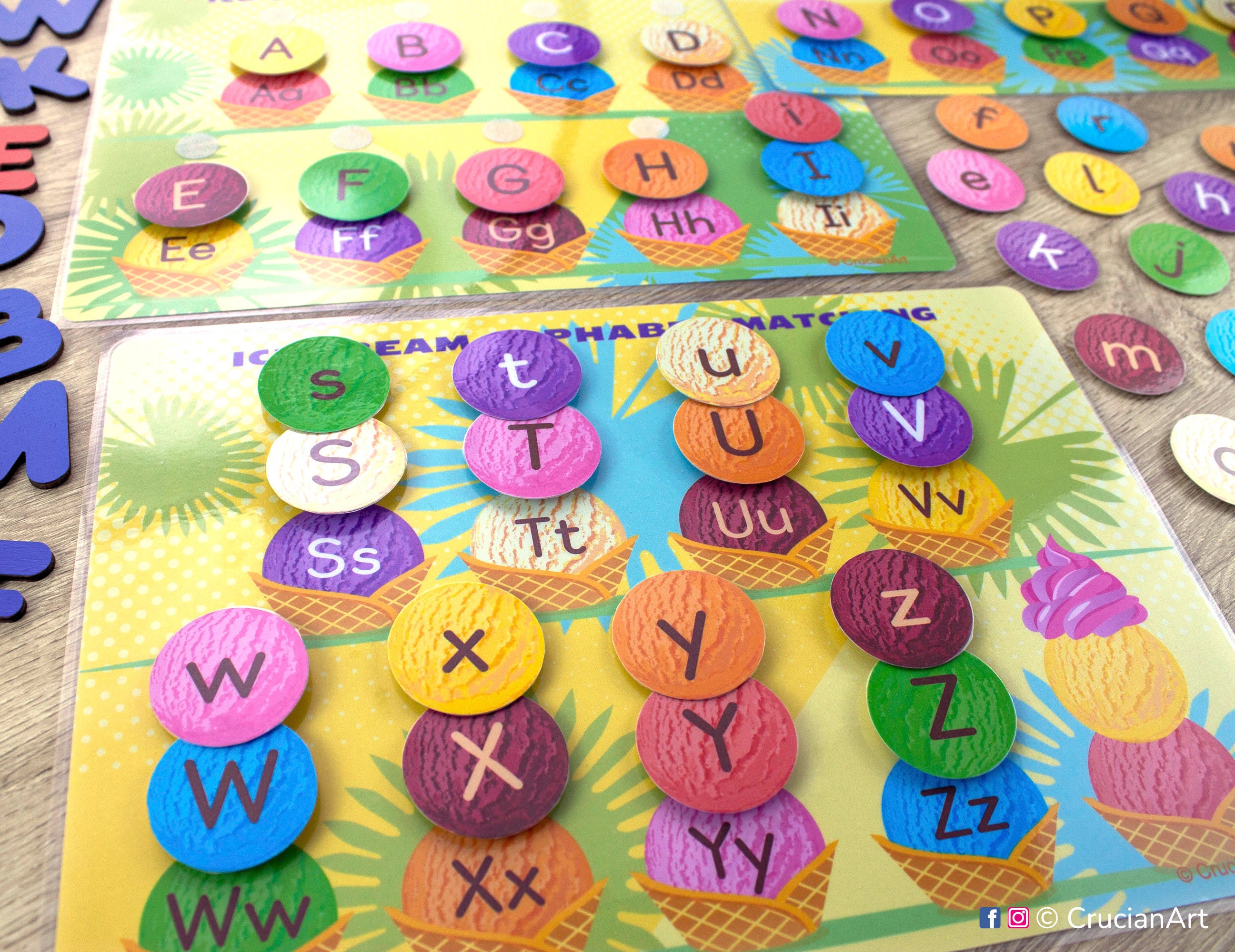 ICE CREAM Alphabet Matching Printable Activity for Toddler and - Etsy