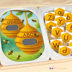 Honeybee Abcs Alphabet Sorting Activity: Sort the Letters Flisat Insert ...