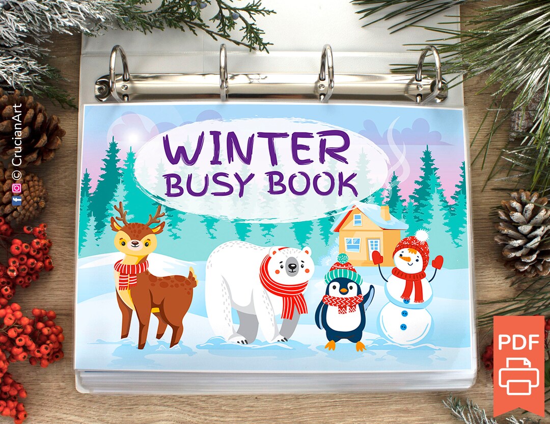 Winter Printable Busy Book. Preschool Learning Binder. Preschool ...