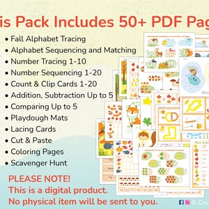 Fall Unit Printable. Autumn Preschool, Pre-k Learning Activities. - Etsy