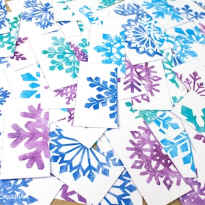 Snowflakes Puzzle Pairs: Printable Match Cards, Winter Snowflake ...