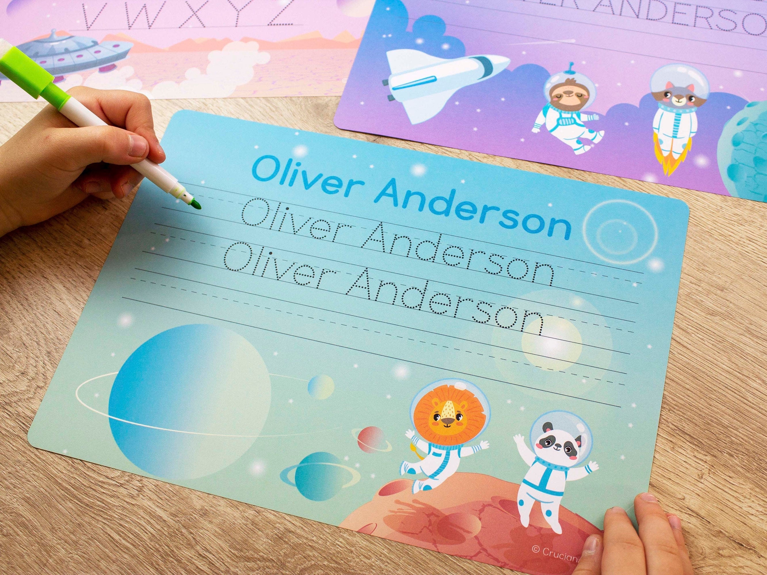 SPACE Custom Name Tracing Worksheet. Printable Personalize - Etsy