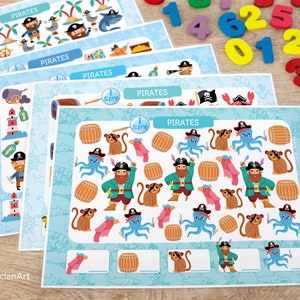 Pirates I Spy Counting Activity. Count to 10 Worksheets for Boys. Early ...