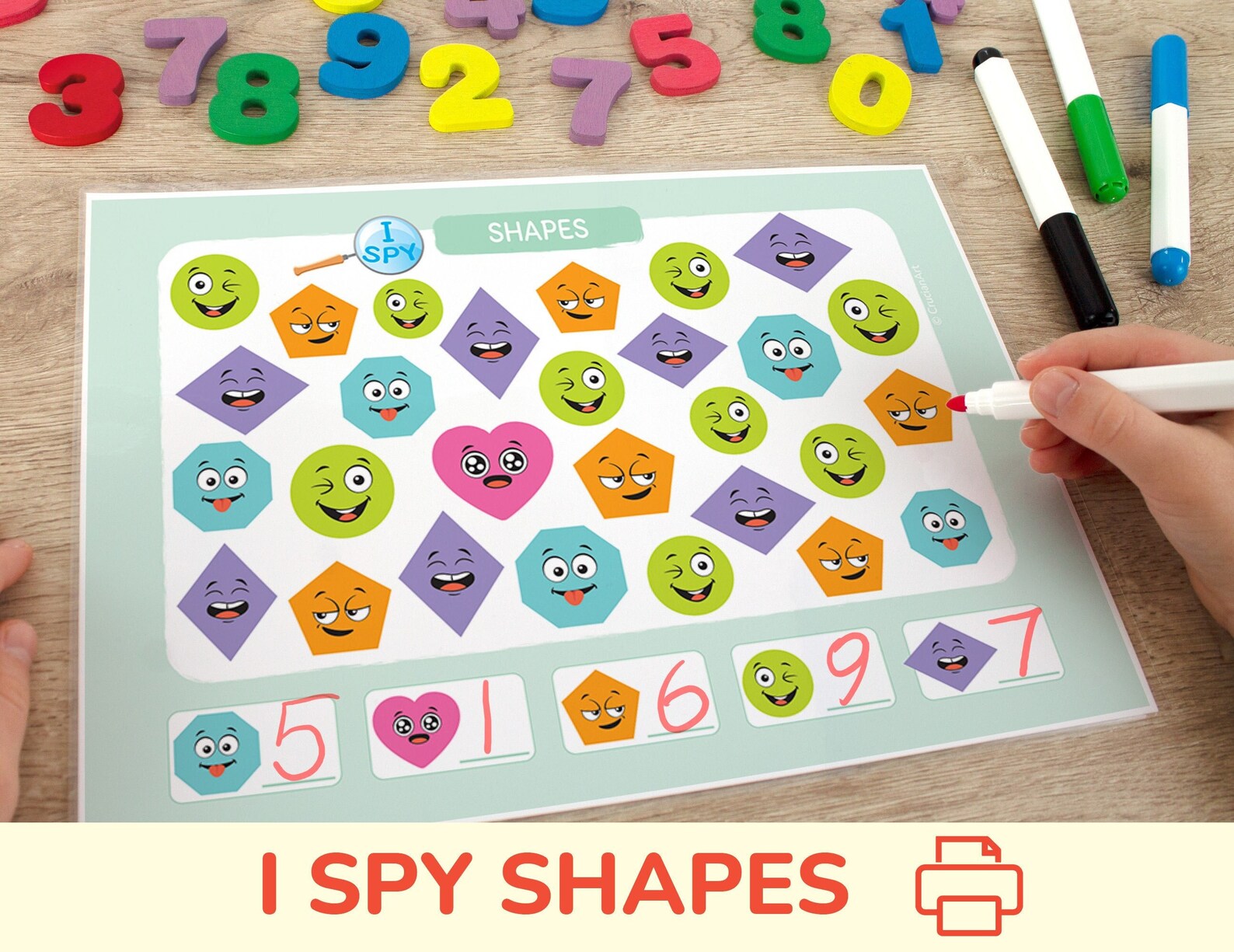 Shapes I Spy Counting Activity. 2D Shapes Printable - Etsy