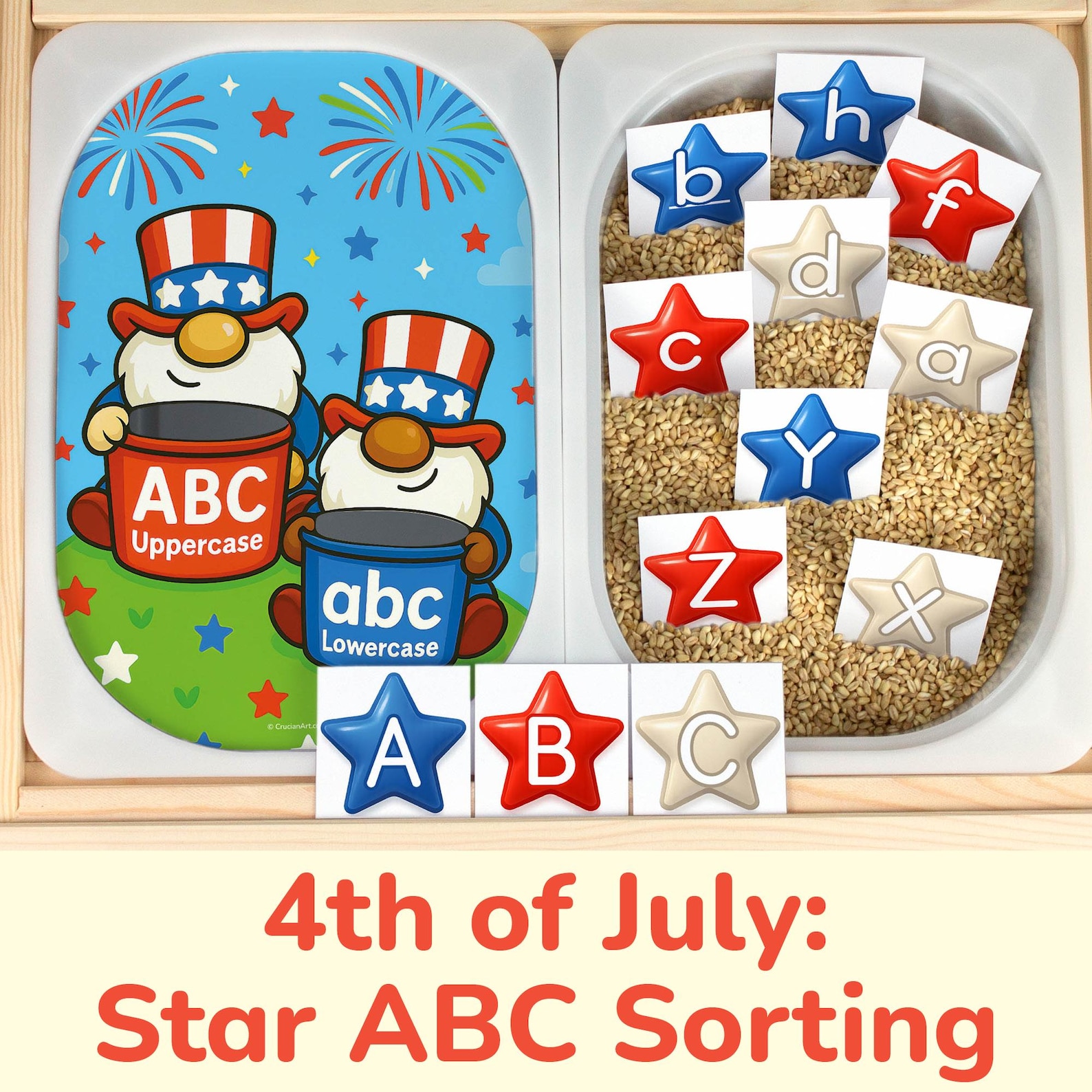 4th of July ABC Star Flisat Insert: Independence Day Printable Template ...