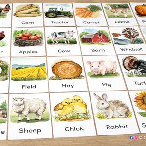 Farm Themed Bingo Game: Printable Preschool, Kindergarten, Toddler ...