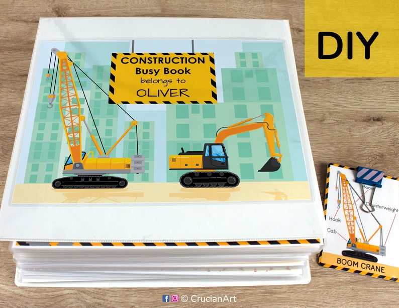 Construction Trucks and Vehicles Busy Book Bundle: Printable Toddler ...