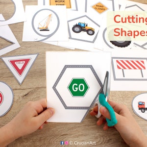 Construction Trucks Scissor Skills Activities. Printable Fine Motor ...