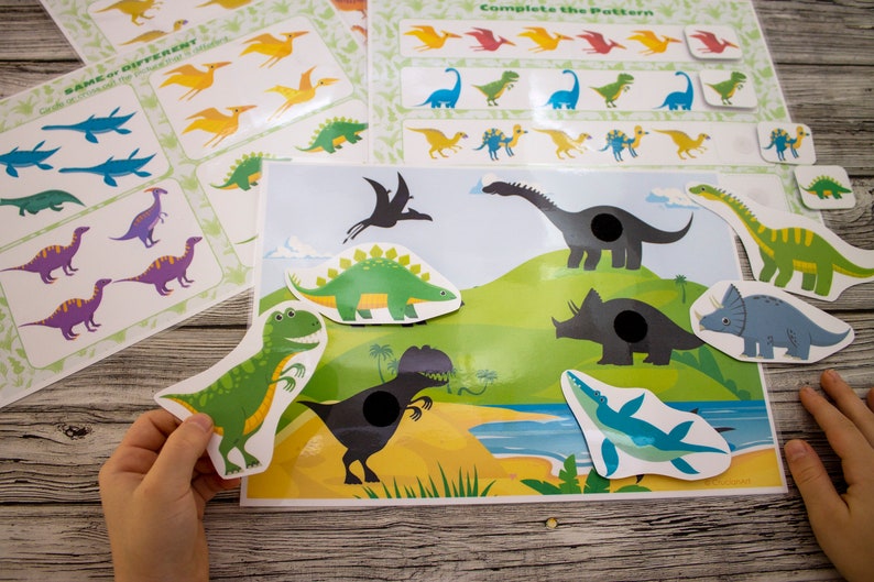 Dinosaur Toddler Printable Busy Book. Learning Quiet Workbook. | Etsy