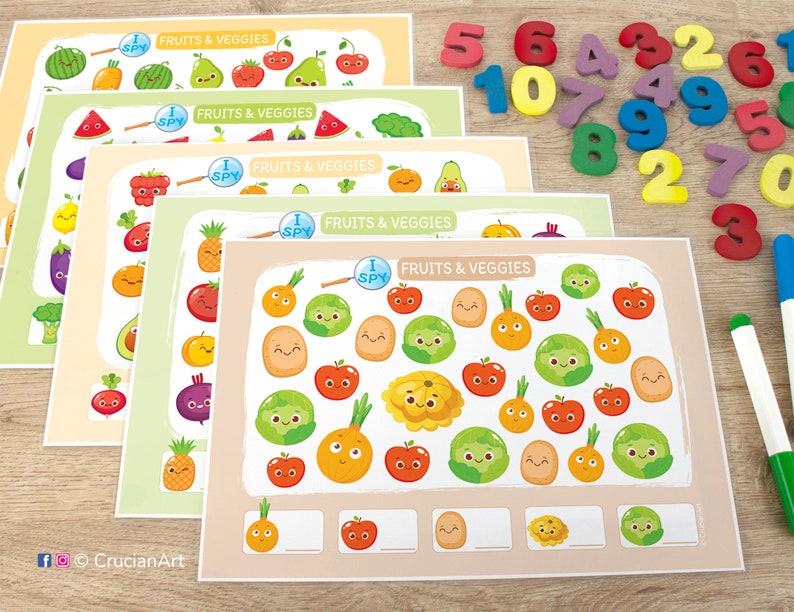 Fruits & Veggies I Spy Activity. Fruit and Vegetables - Etsy