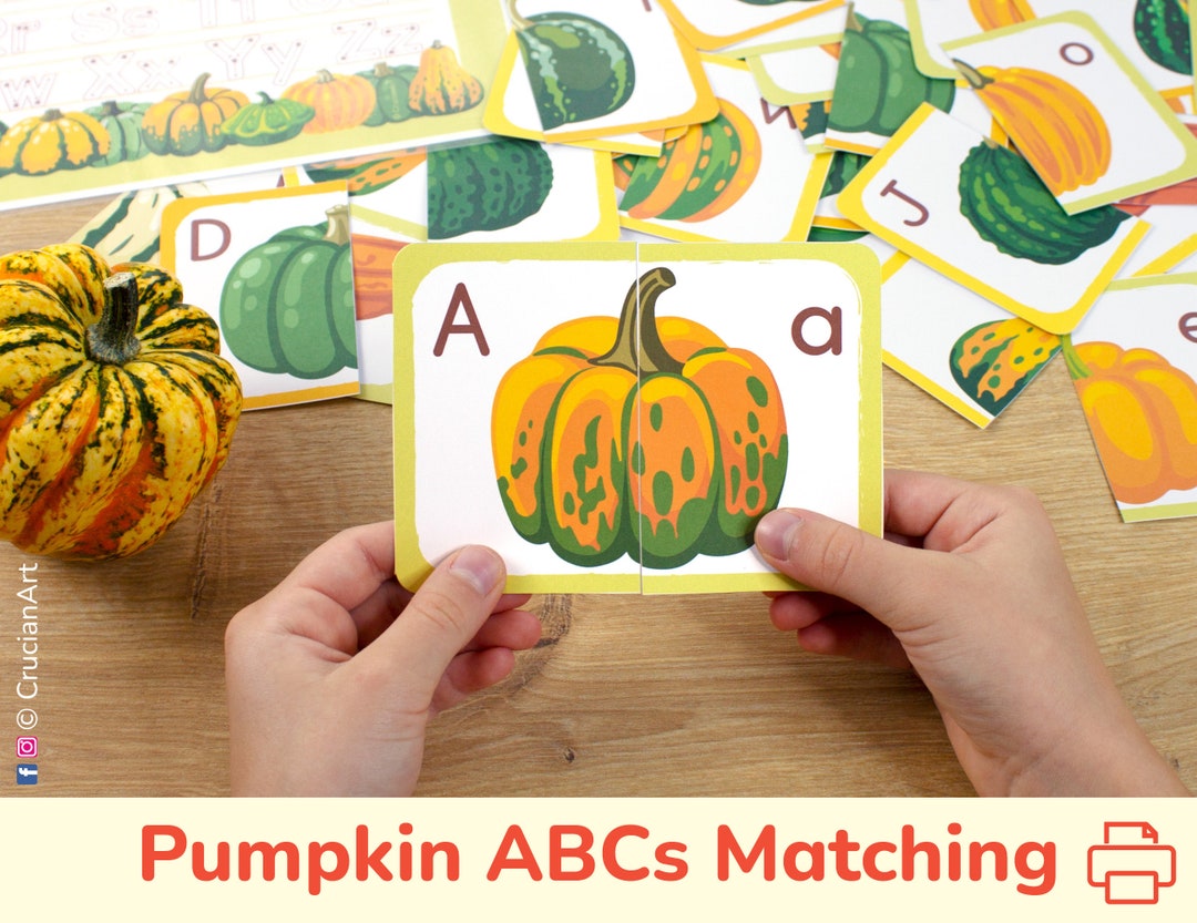 Pumpkin Alphabet Puzzle Pairs: Printable Matching Cards and Letters ...