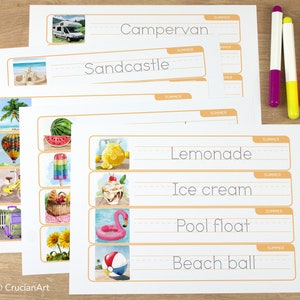 Summer Tracing Strips: Printable Educational Activities, Preschool ...