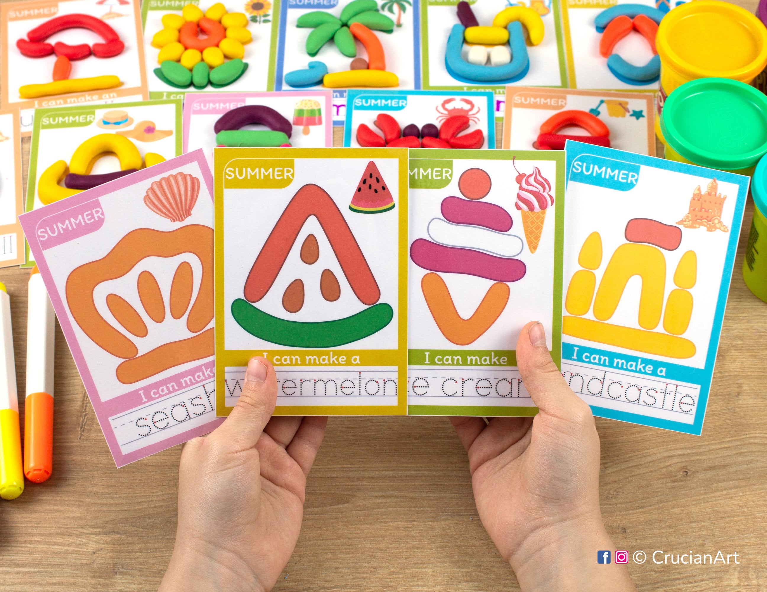 Summer Playdough Mats. Printable Play Dough Activity. Toddler Preschool ...
