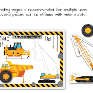Construction Trucks Anatomy. Printable Busy Book Pages, Pre-k ...