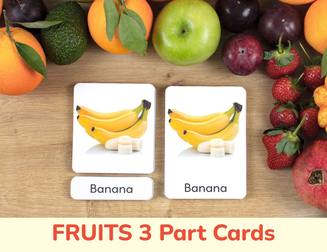 Fruits & Berries 3 Part Cards. Fruit Photo Three Part Matching - Etsy ...