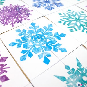 Snowflakes Puzzle Pairs: Printable Match Cards, Winter Snowflake ...