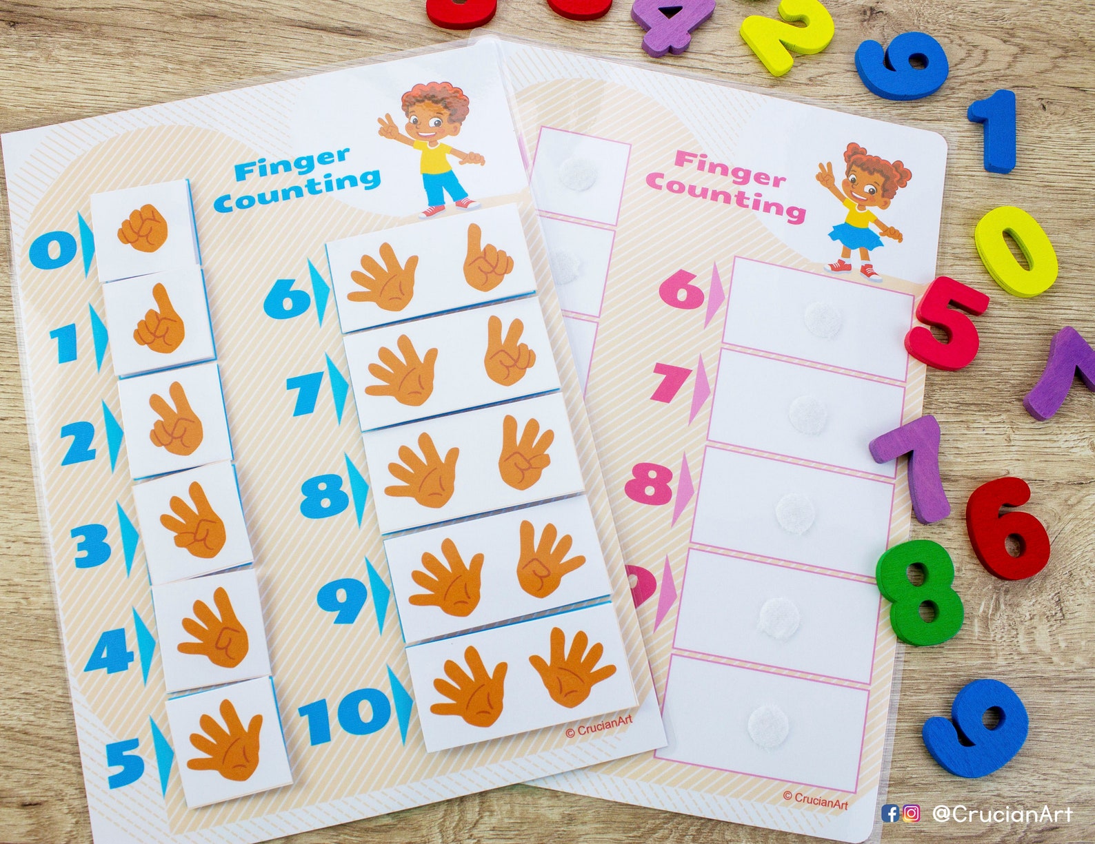 Finger Counting Printable Activity. Number Match Toddler and | Etsy