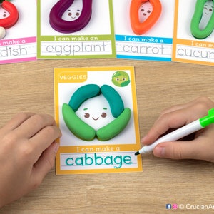 Vegetables Playdough Mats. Printable Toddler Preschool Educational ...