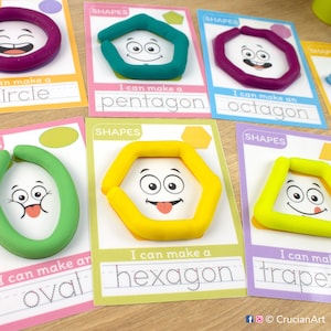 Shapes Play Dough Mats. Printable Playdough Activity. Toddler Preschool ...