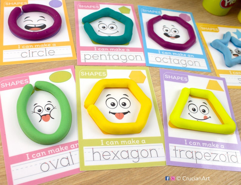 Shapes Play Dough Mats. Printable Playdough Activity. Toddler - Etsy