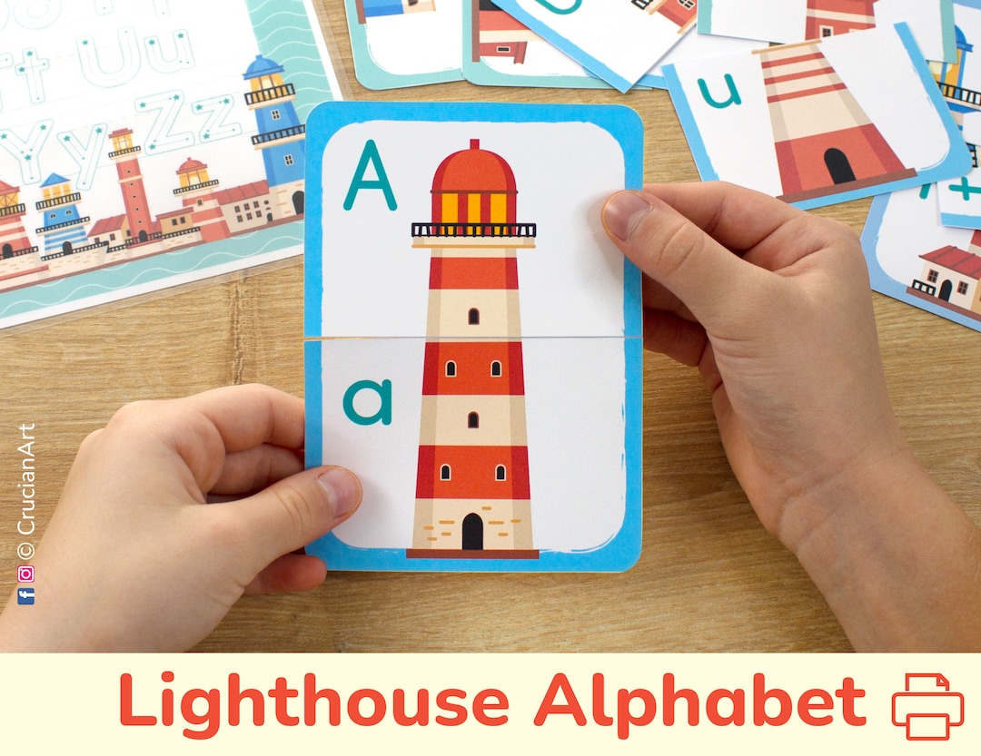 Lighthouse Alphabet Puzzle Pairs: Printable Matching Cards and Letters ...