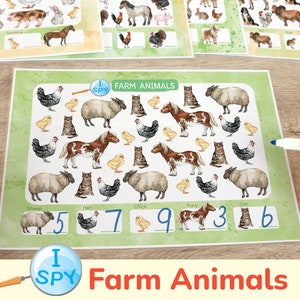 Farm Animals I Spy Counting Activity. Preschool Learning Worksheets ...