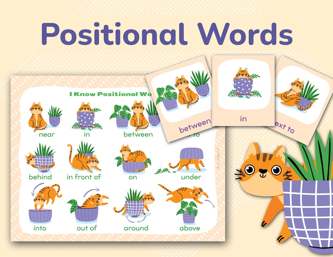 Positional Words Printable Cards. Prepositions Learning Practice ...