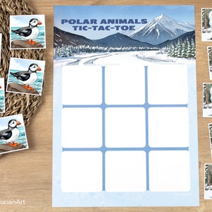 Arctic Animals Tic-tac-toe Game: Preschool, Kindergarten Printable ...
