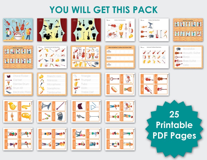 Music Busy Book. Printable Musical Instruments Learning Binder - Etsy ...