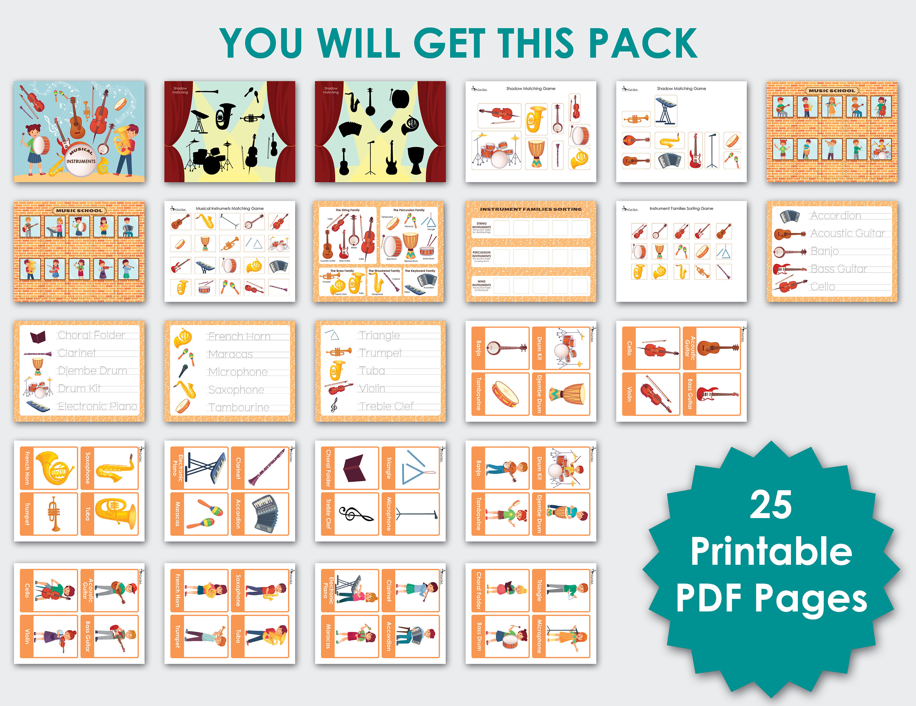 Music Busy Book. Printable Musical Instruments Learning Binder - Etsy ...