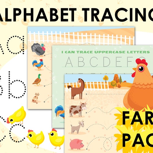 Alphabet Tracing Printable Handwriting Worksheet. ABC - Etsy