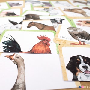 Farm Animals Puzzle Pairs: Toddler Learning Activity. Match Cards ...
