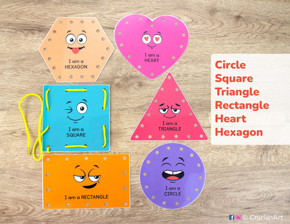 Shapes Printable Lacing Cards. Toddler and Preschool Fine - Etsy