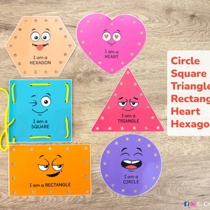 Shapes Printable Lacing Cards. Toddler and Preschool Fine Motor Skill ...