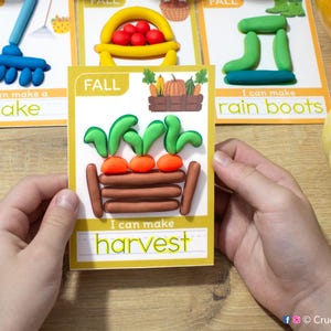 Fall Season Playdough Mats: Autumn Printable Play Dough Mat. Toddler ...