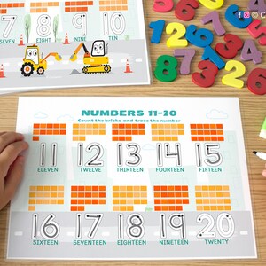 Construction Truck Number Tracing Workbook. Homeschool Learning ...