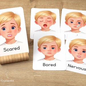 Emotion Flash Cards. Printable Flashcards for Boy: Explore Feelings ...