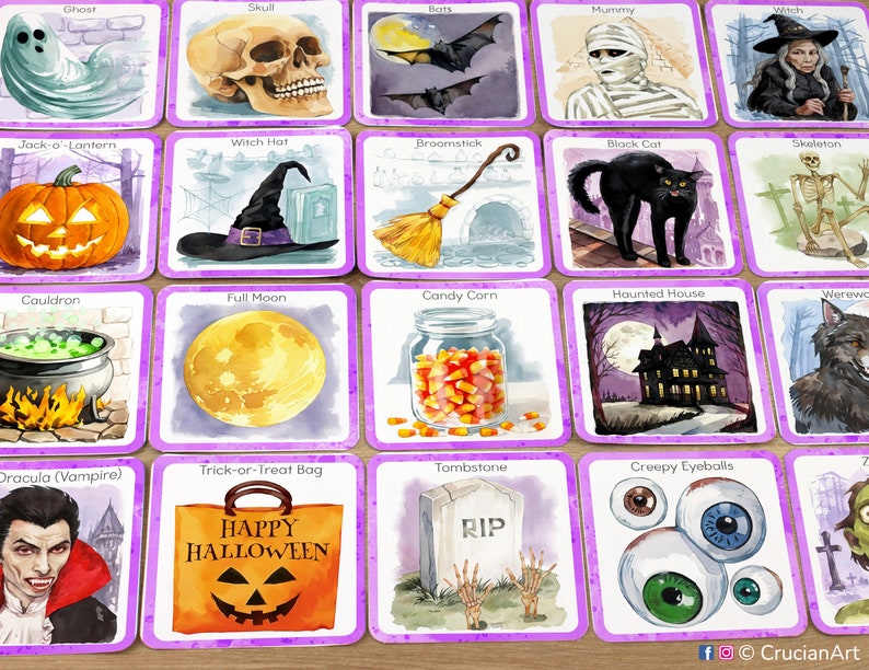 Halloween Memory Game: Printable Toddler Preschool Matching Activity ...