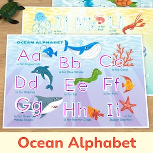 Ocean Alphabet Tracing Activity. Printable Uppercase and Lowercase Sea ...