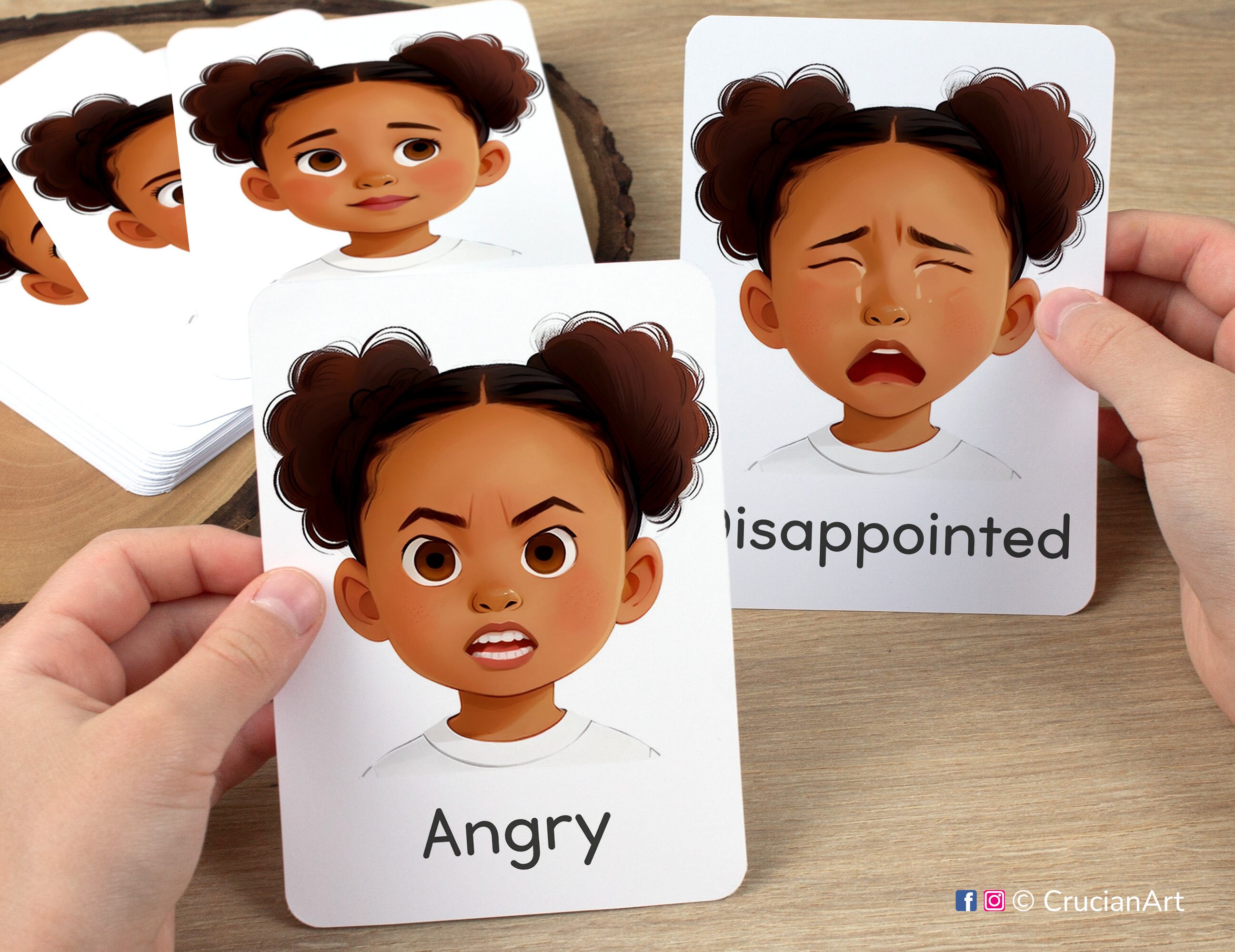 Emotion Flash Cards. Printable Girly Flashcards: Explore Feelings ...